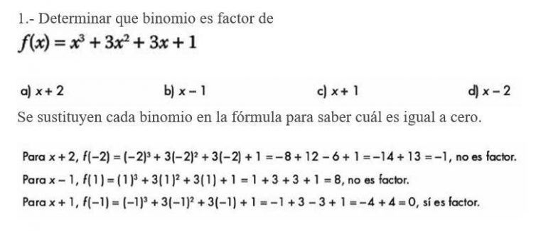 TEOREMA DEL RESIDUO Y DEL FACTOR - Curso para la UNAM
